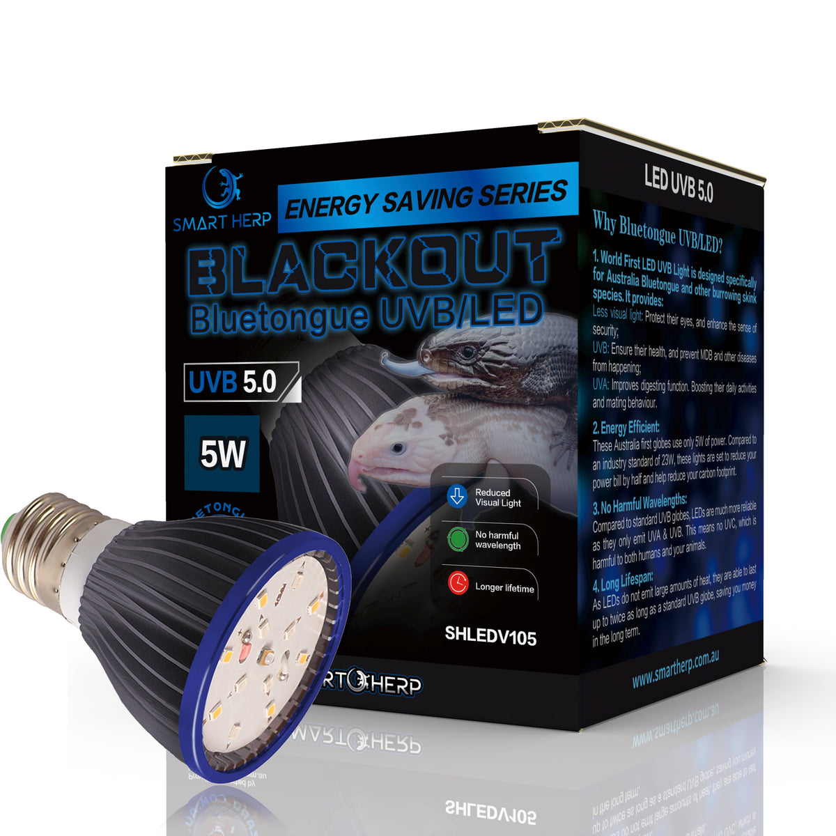 Smart Herp Blackout LED UVB 5.0 5W Version One – Smart Herp Laboratory